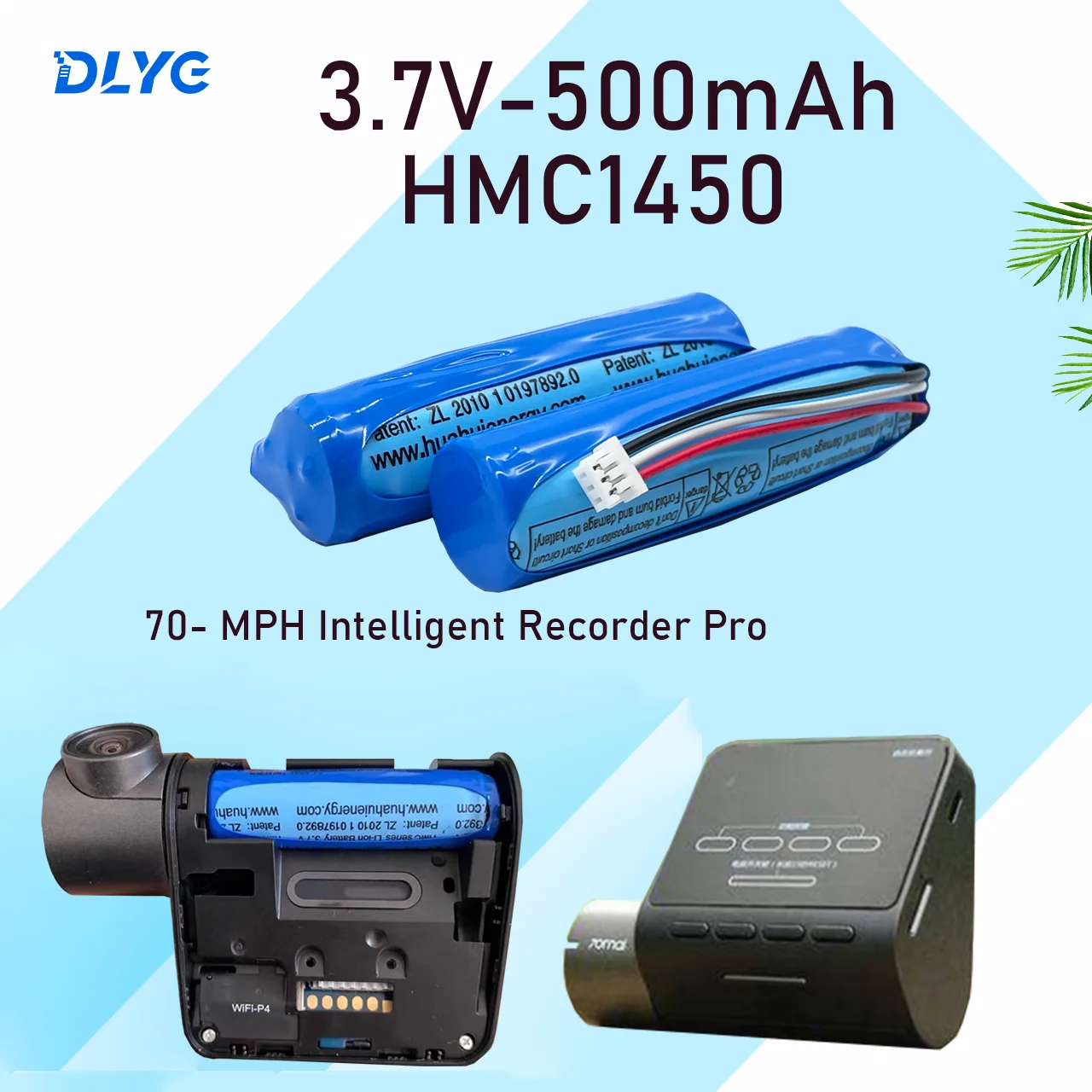 70mai-Battery-3-7V-Lithium-Battery-Hmc1450-Dash-Cam-Pro-Car-Video ...
