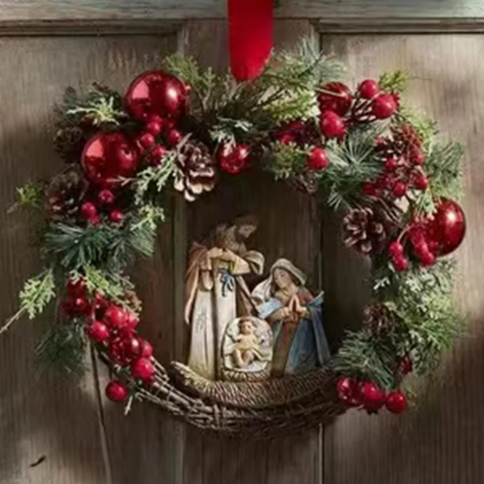 Christmas Jesus Wreath Christmas Mary Jesus Wreath For Front Door ...
