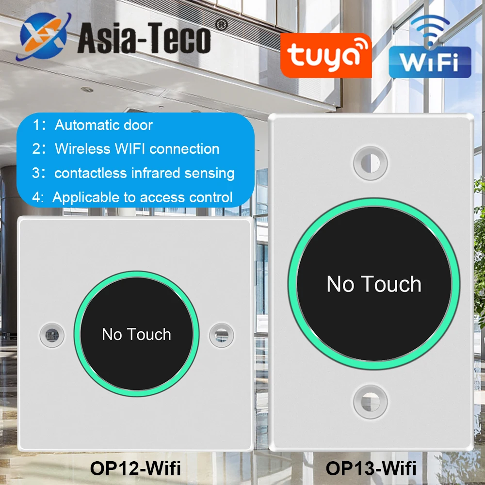 Tuya Wifi Smart Switch Door Exit Push Release Button No Touch Infrared ...
