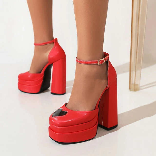 Scarpe Con Tacco Alto Platform Rosse