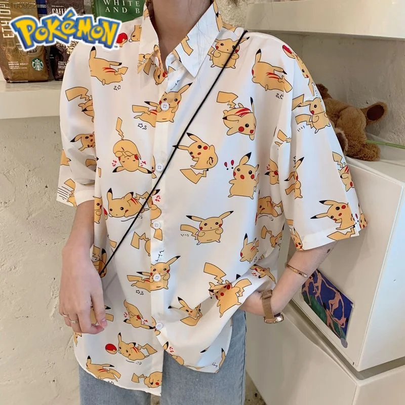 Pokemon-Pikachu-Cute-Women-s-Summer-Blouses-Short-Sleeve-Japanese ...
