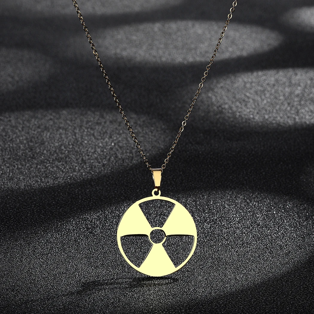 Kinitial Janeiro Radiation Hazard Symbol Pendant Radioactive Necklace ...