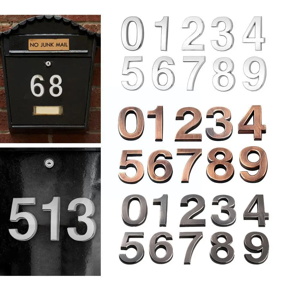 Golden-Floating-Modern-House-Number-Satin-Brass-Door-Home-Address ...