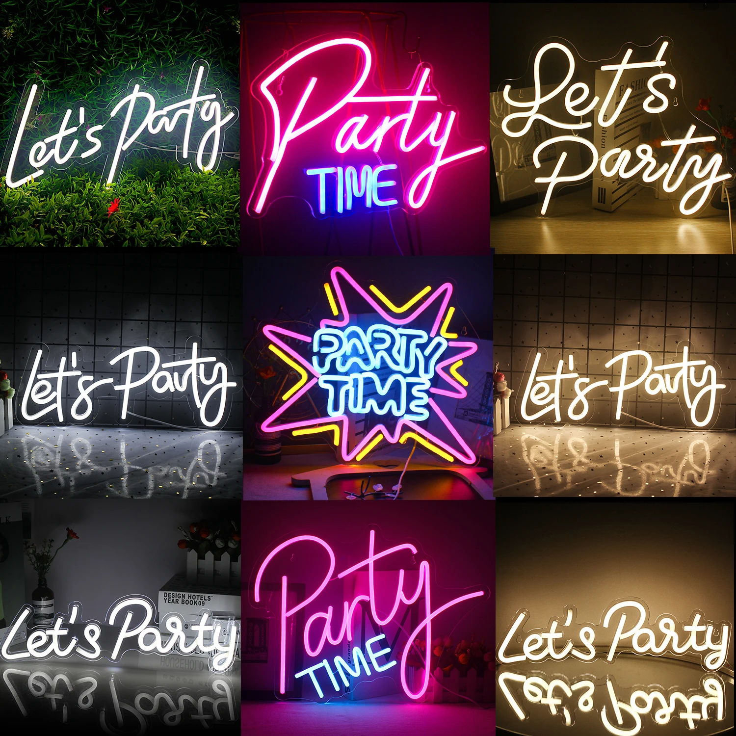 Ineonlife Let's Party Neon Sign Custom LED Light Birthday Wedding Club ...