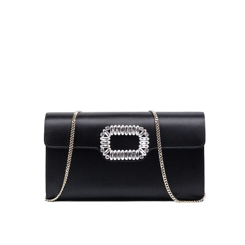 2024-New-Black-Silk-Satin-One-Shoulder-Dinner-Bag-for-Women-s-Fashion ...