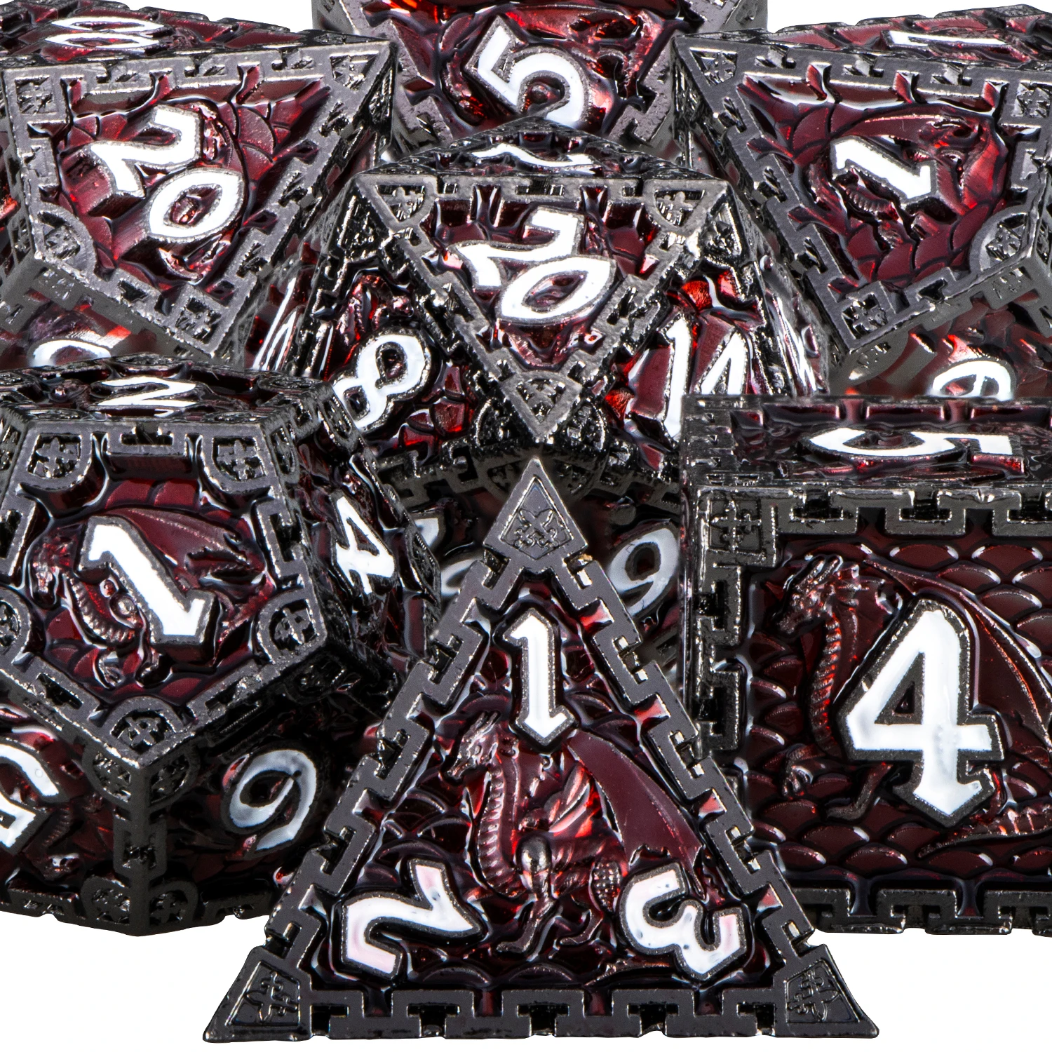 DND Metal Dice Set Dungeon and Dragon Dice Polyhedral Dice Set 6 Sided ...