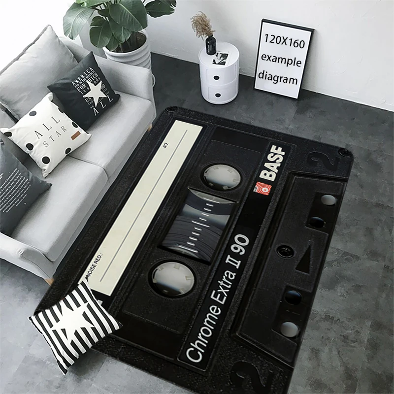 Interior Floor Mat Vintage Cassette Music Tape DJ Doormat Non-slip Foot ...