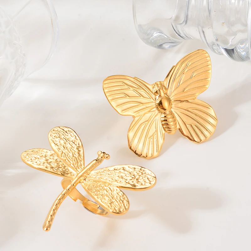 Anillo-de-apertura-ajustable-de-mariposa-y-lib-lula-para-mujer-anillos-de-acero-inoxidable ...