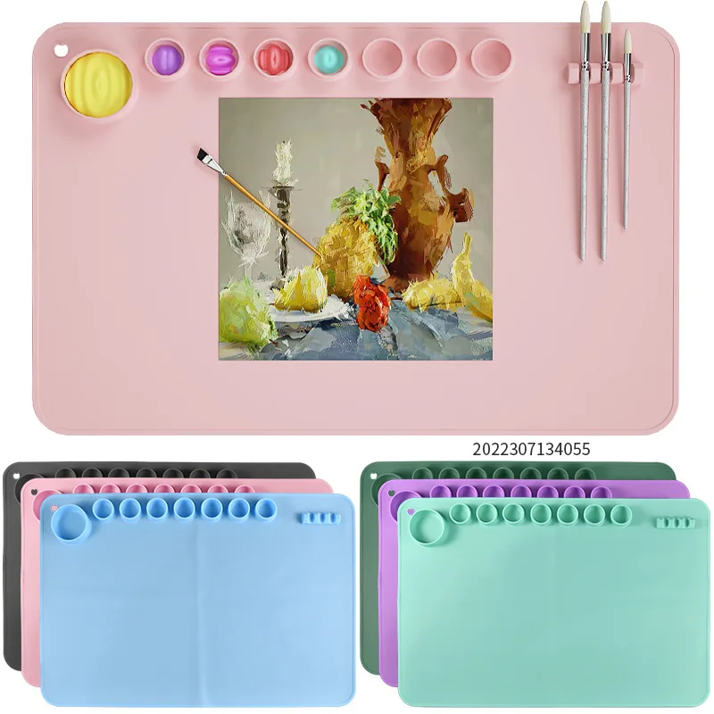 Large-Silicone-Oil-Painting-Drawing-Pad-6-Colors-Kids-DIY-Clay-Tool-Art ...