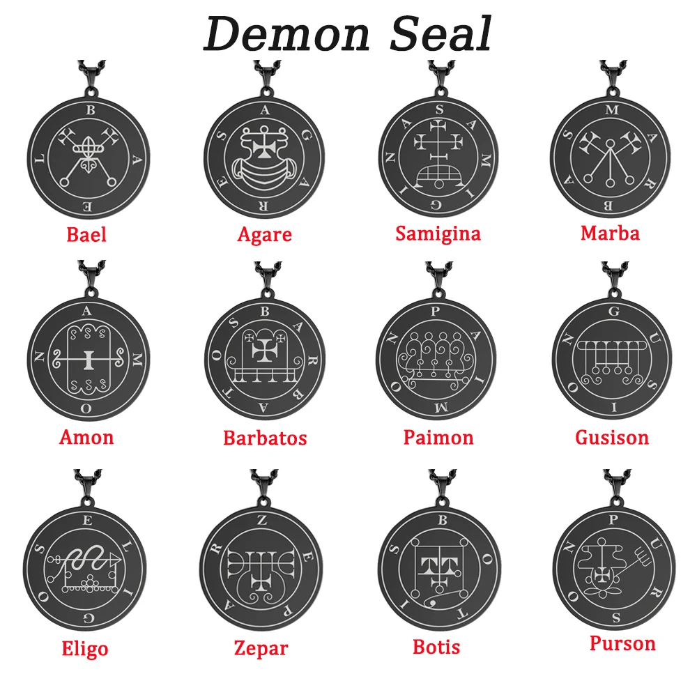 EUEAVAN-Stainless-Steel-Black-Color-King-Asmoday-Sigil-Demon-Seal ...