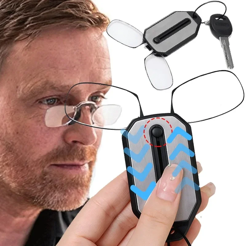 Folding-Legless-Nose-Clip-Reading-Glasses-Men-Women-Mini-Portable-Smart ...