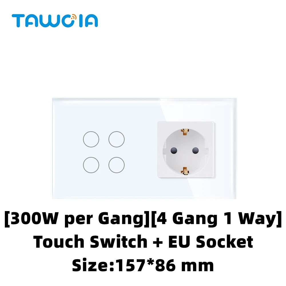 4 Gang Touch 1 Way | Socket Switch | Power Socket | Touch Switch ...