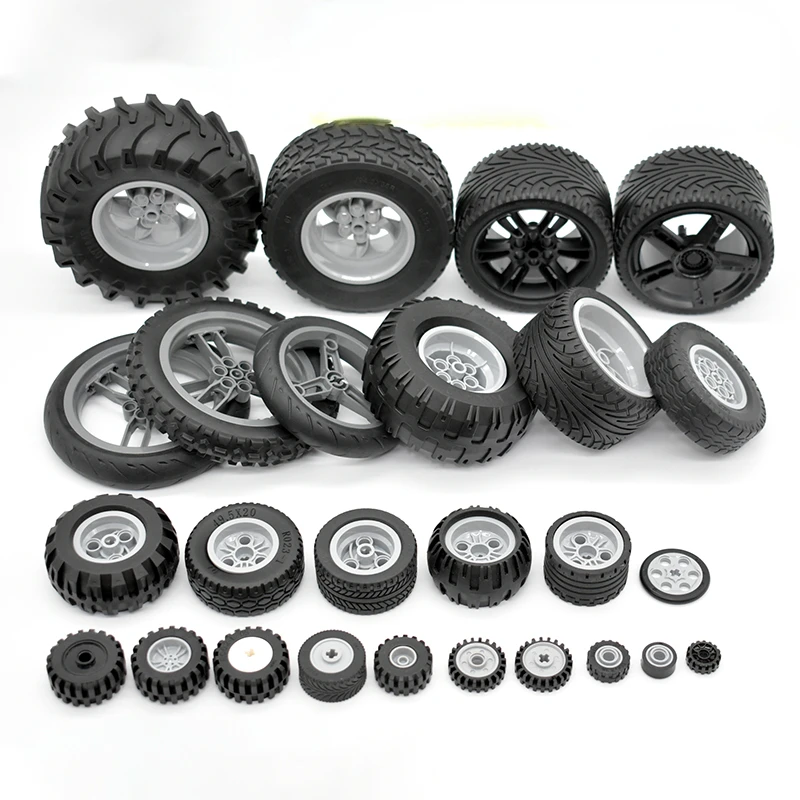 MOC-High-Tech-Tire-Wheel-Hub-Car-Truck-DIY-Bricks-44309-70695-15413 ...