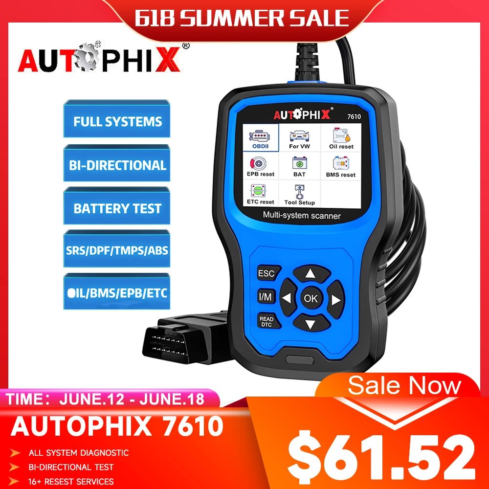AUTOPHIX escáner automotriz OBD2 7610, lector de códigos de todos los ...