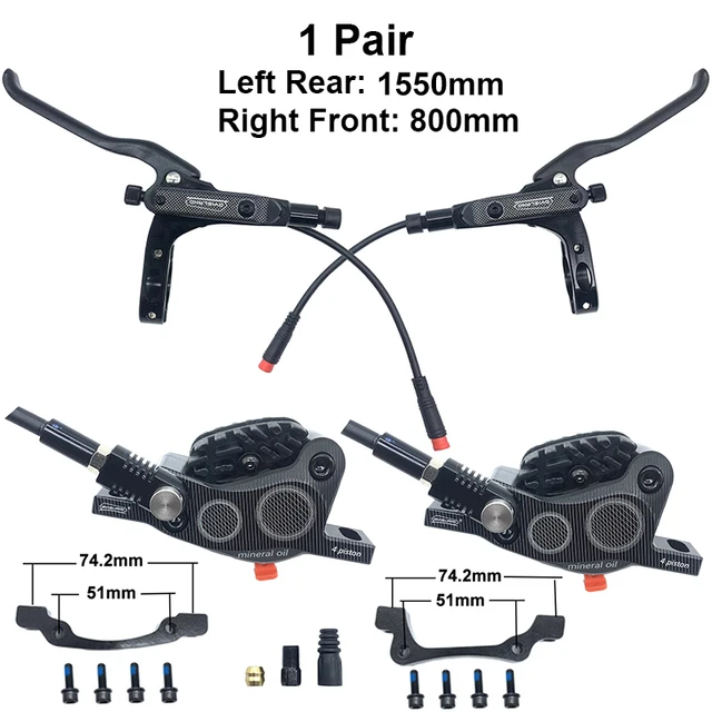 Electric Bike Power-off Hydraulic Disc Brake 4 Pistons Brake Caliper ...