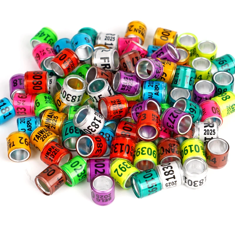 100 Pcs 2026 Aluminum Plastic Pigeon Foot Ring With Number Letter Bird ...