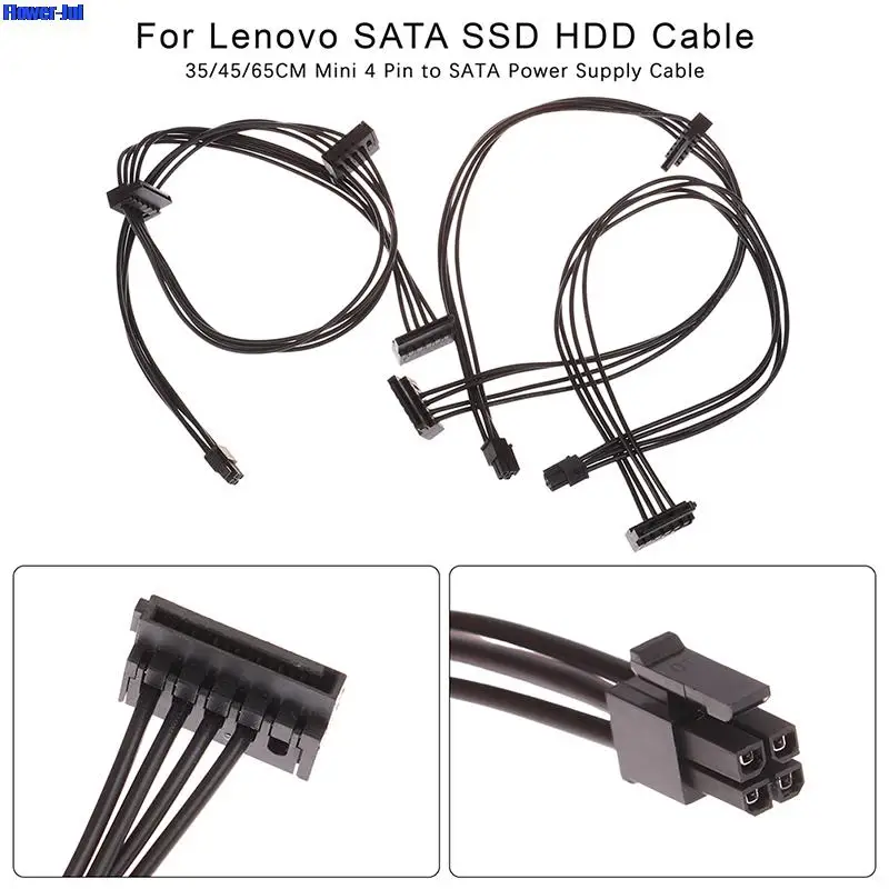 New 1pc 35cm/4cm5/65cm Mini 4 Pin To Sata Power Supply Cable For Lenovo ...