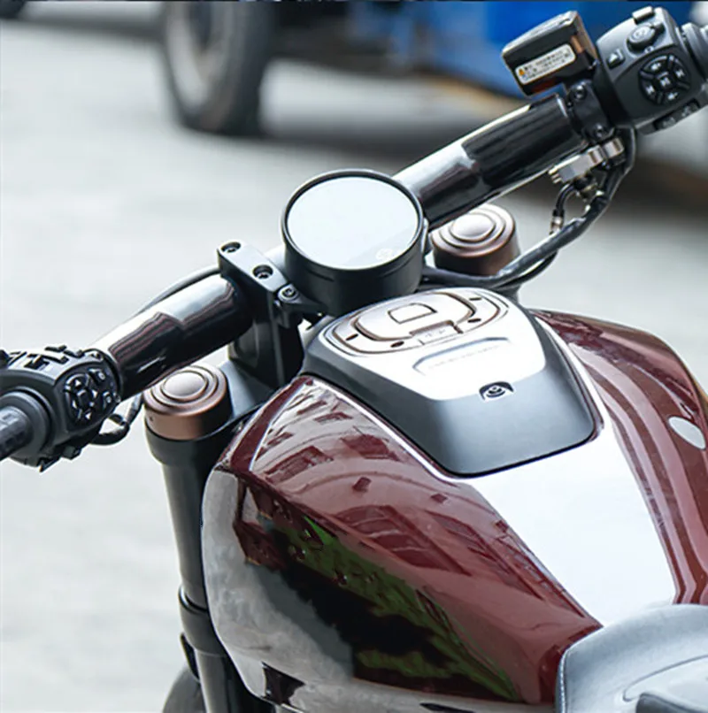 Motorcycle-Upper-Fork-Stem-Nut-Covers-Black-For-Harley-Sportster-S-1250 ...