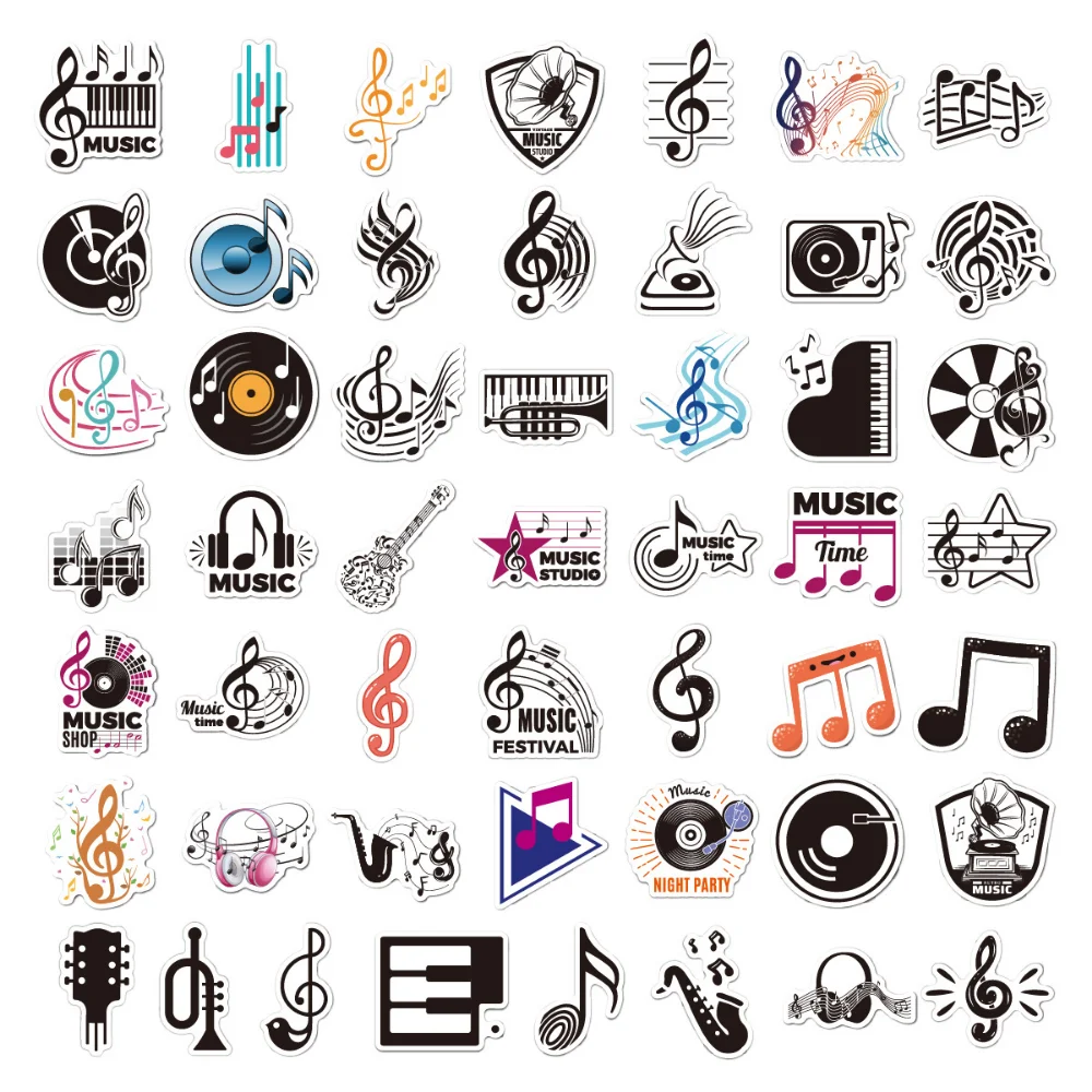 10/50Pcs Motivational Music Stickers Inspirational Phrases DIY Waterproof Phone Notebook Guitar ...