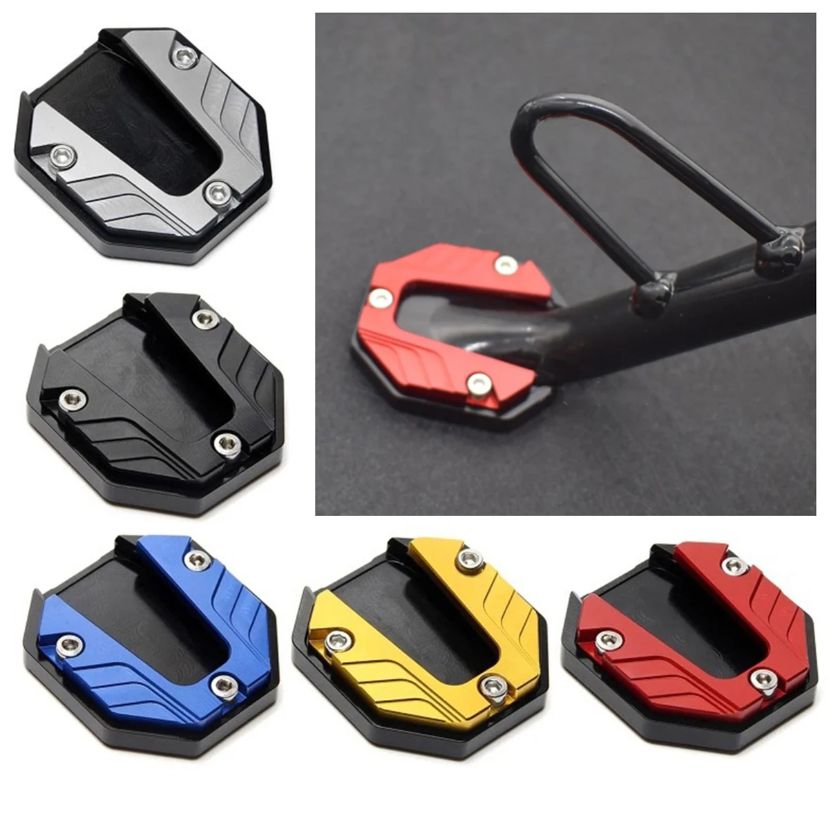 CNC Aluminum Alloy Motorcycle Bike Kickstand Extender Foot Side Stand ...