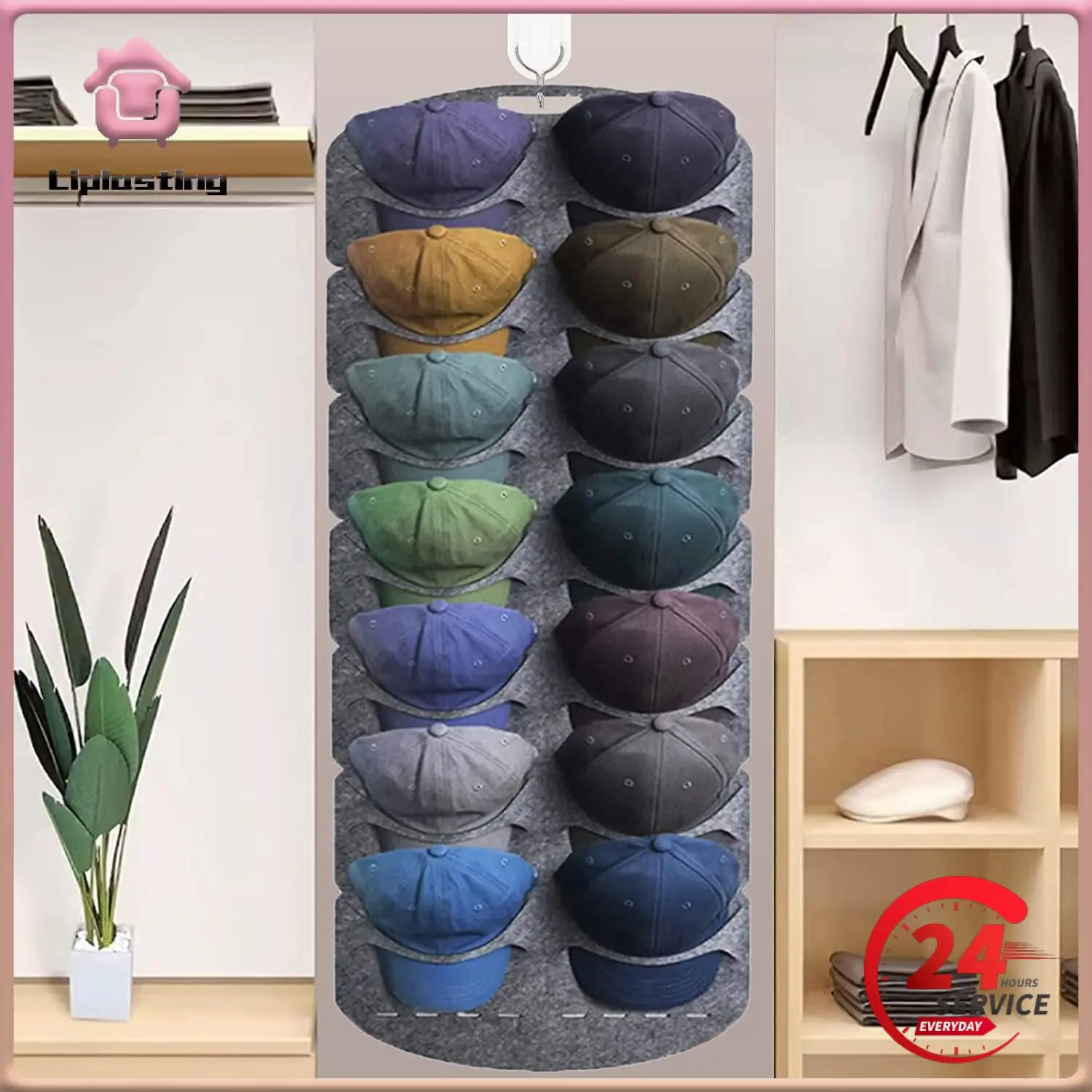 Felt-Hat-Storage-Rack-Wall-Mount-Cap-Organizador-Hanging-Holder-Space ...