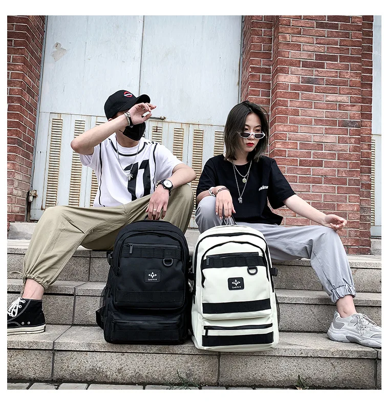 Fashion Trend Personality Korean Version Versatile Couple Backpack Bags