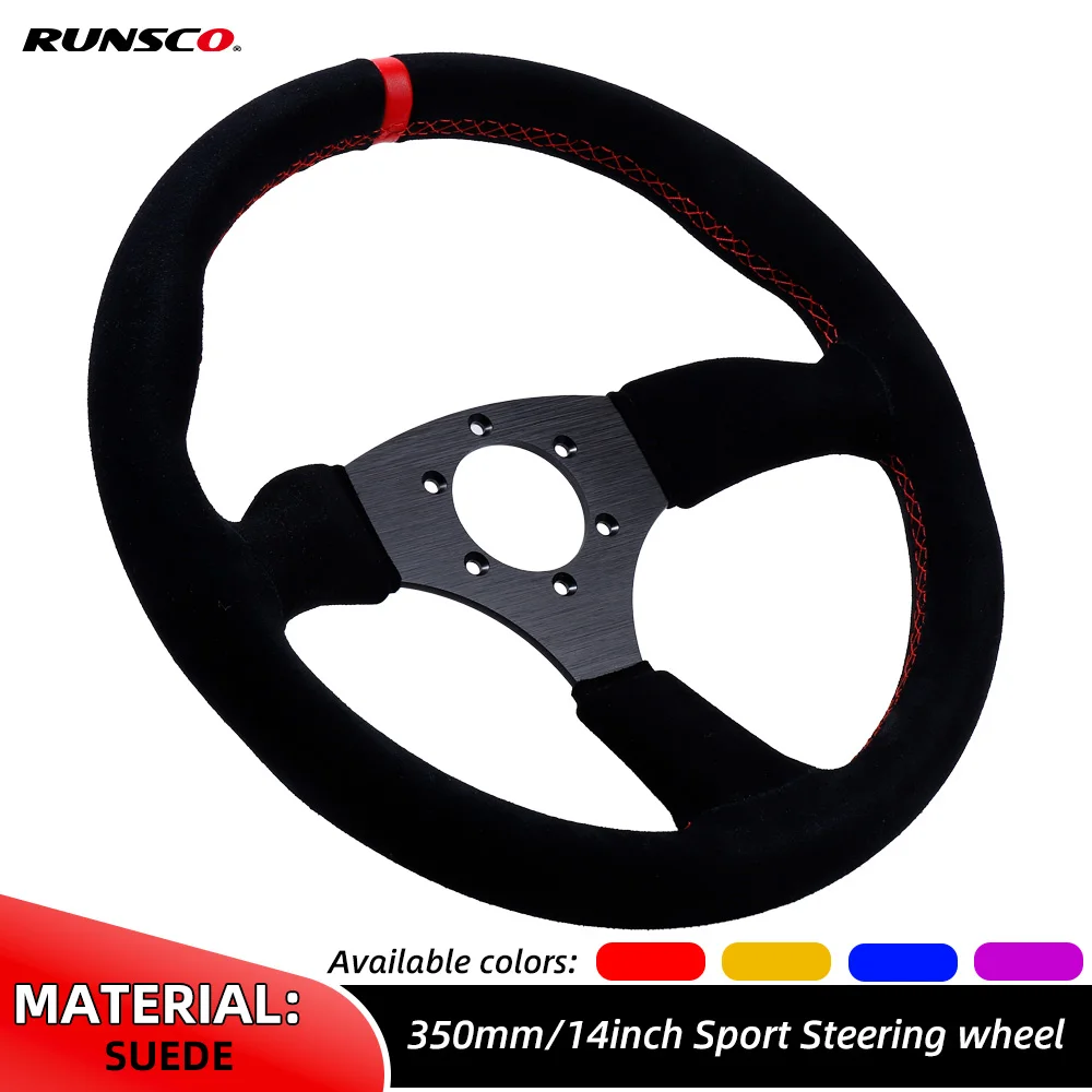 14Inch-350mm-Steering-Wheel-Suede-Drift-Car-Racing-Game-PC-Steering ...