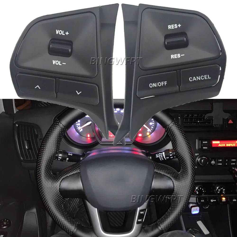 For Kia K2 Rio Button Switch Telephone Sound Back Light Steering Wheel ...