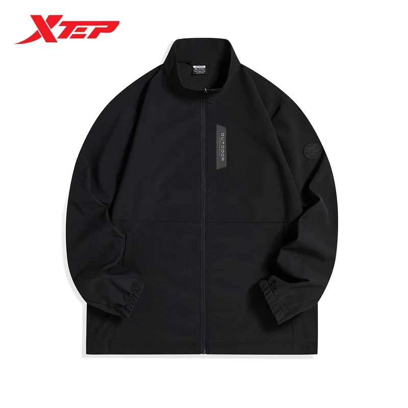 Xtep-Sports-Jacket-Men-Causal-Fashion-Standing-Collar-Zip-Coat-Solid ...