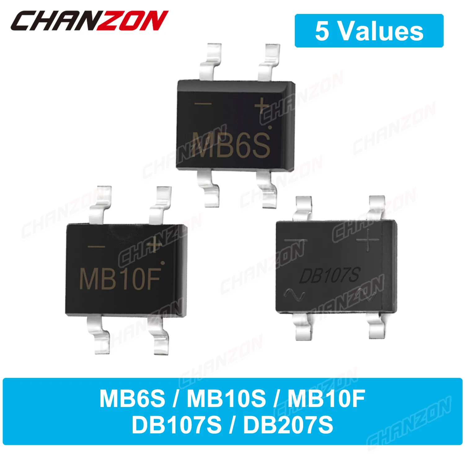 SMD Diode Bridge Rectifier MB6S MB10S MB10F DB107S DB207S 0.5A 1A 2A ...