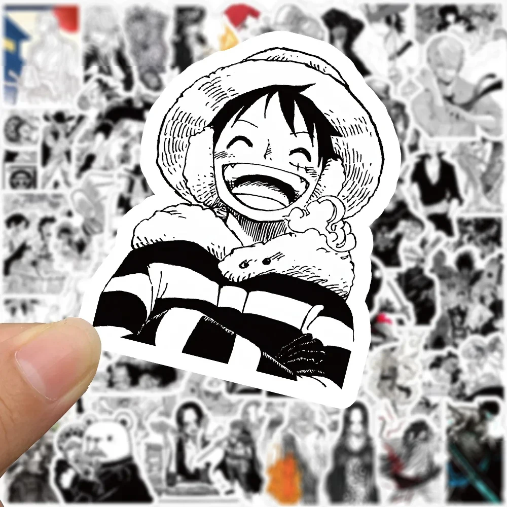 10-30-50-100pcs-Black-White-One-Piece-Luffy-Stickers-for-Laptop ...