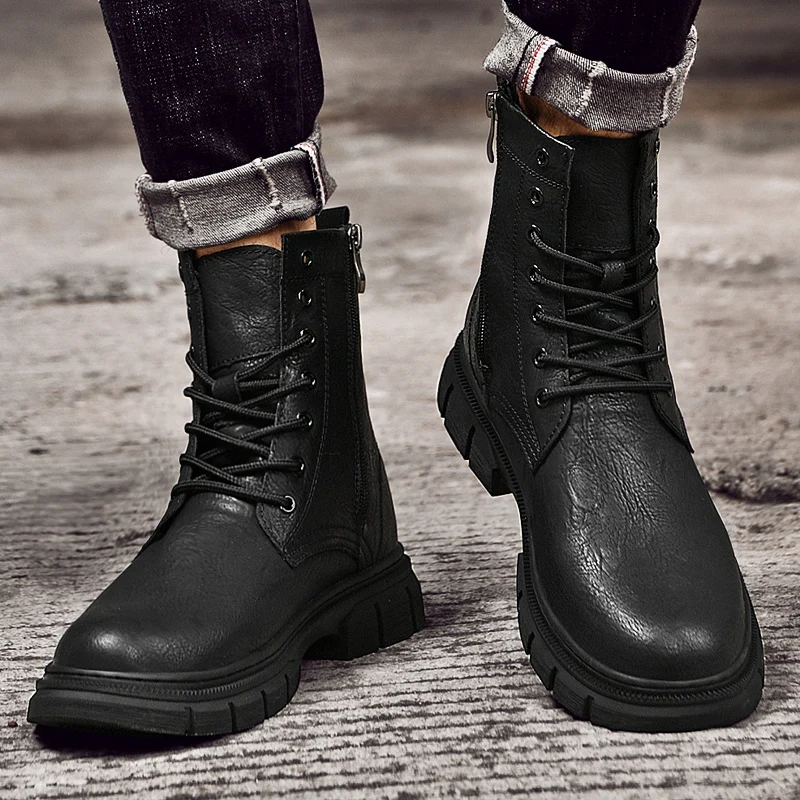 Trend-Men-Boots-Black-Sneakers-Outdoor-Fashion-High-Top-Keep-Warm-Punk ...
