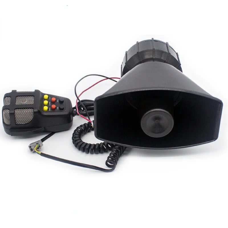 7-Sound Loud Car Warning Alarm Police Fire Siren Air Bugle PA Speaker ...