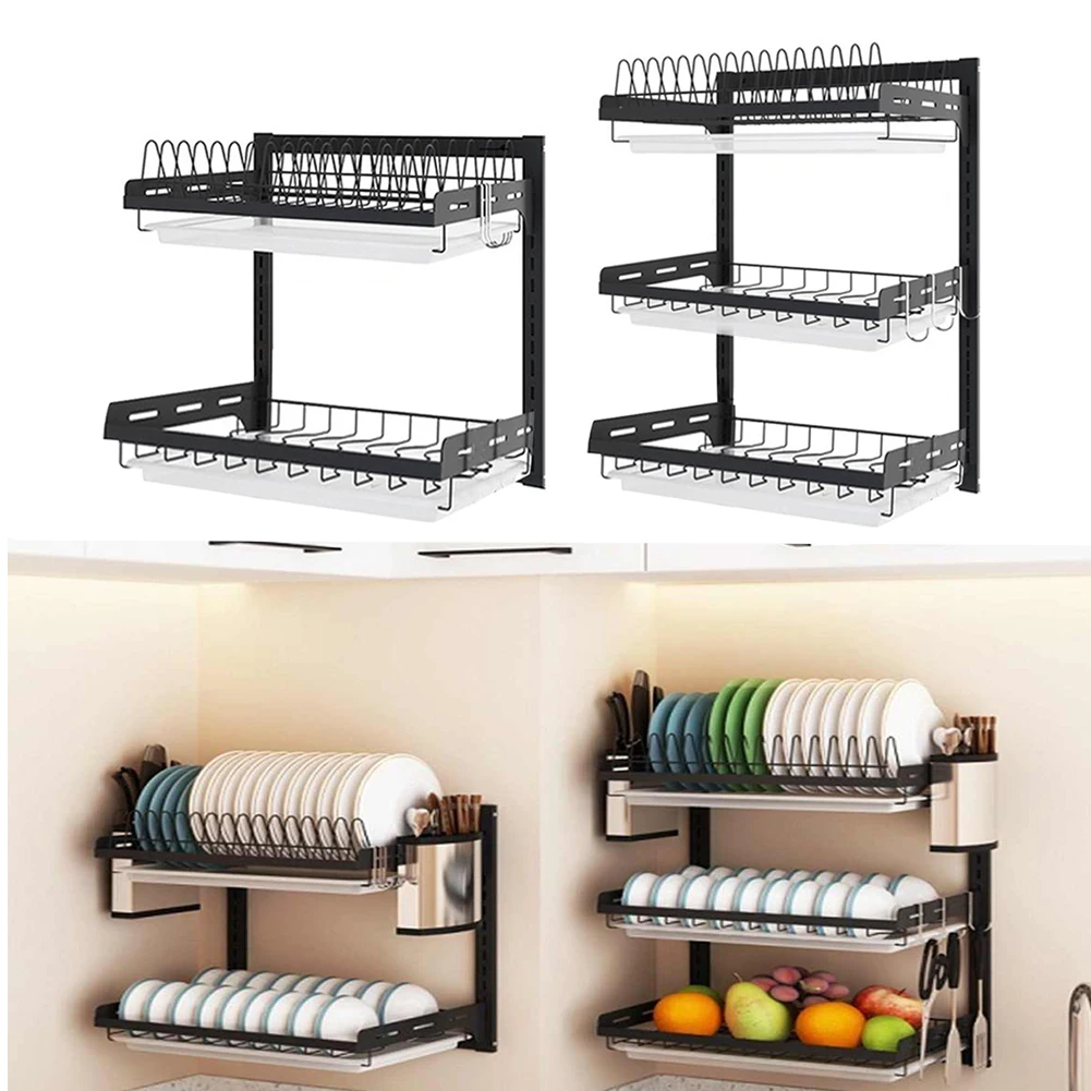 Wall-mounted Kitchen Dish Drainer | Dish Drying Rack Stainless Steel ...