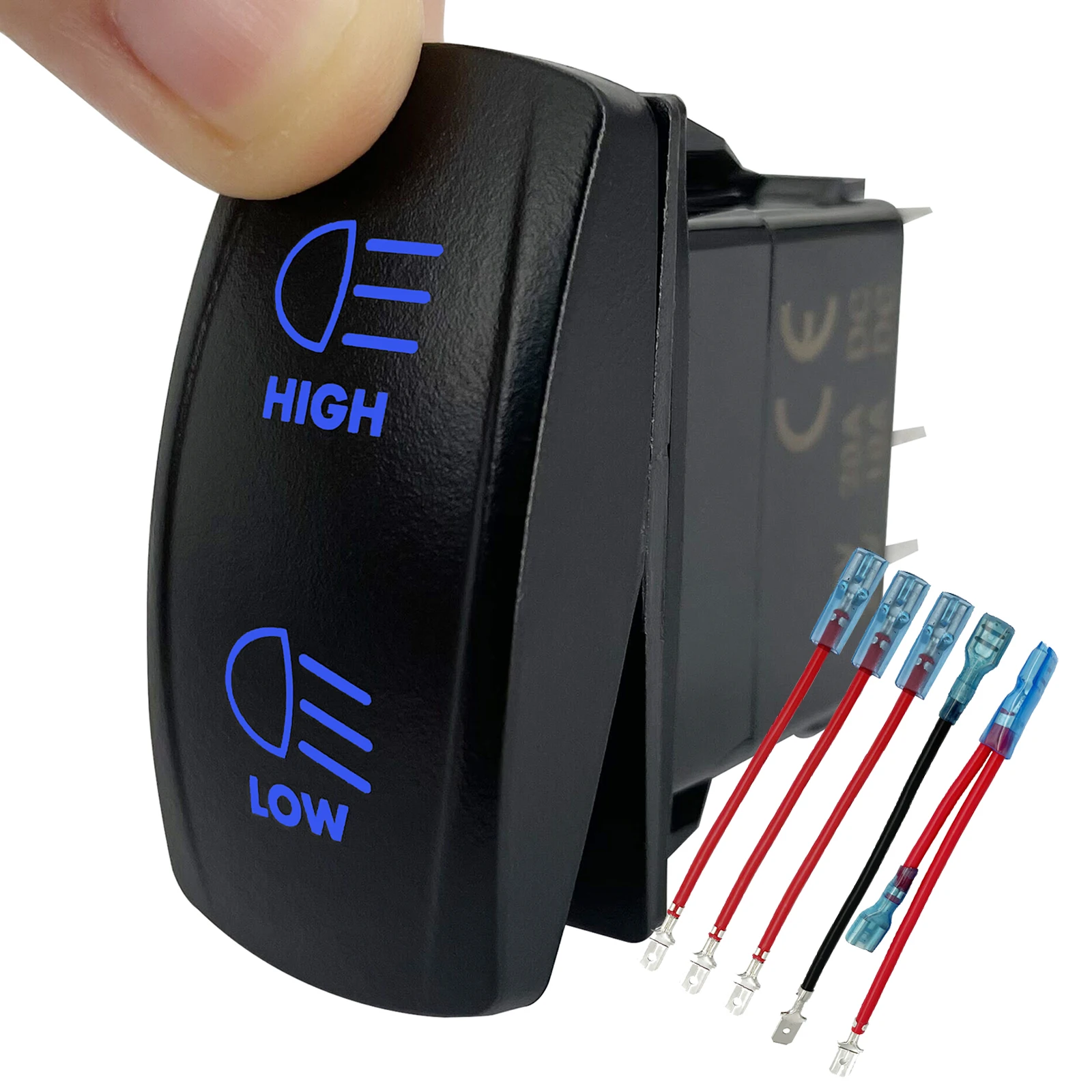 Headlights-Rocker-Switch-6-PIN-ON-ON-OFF-High-Low-Beam-Rocker-Switch ...