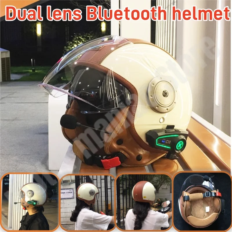 Electric Motorcycle Intelligent Bluetooth Helmet Warm Ear Protection ...