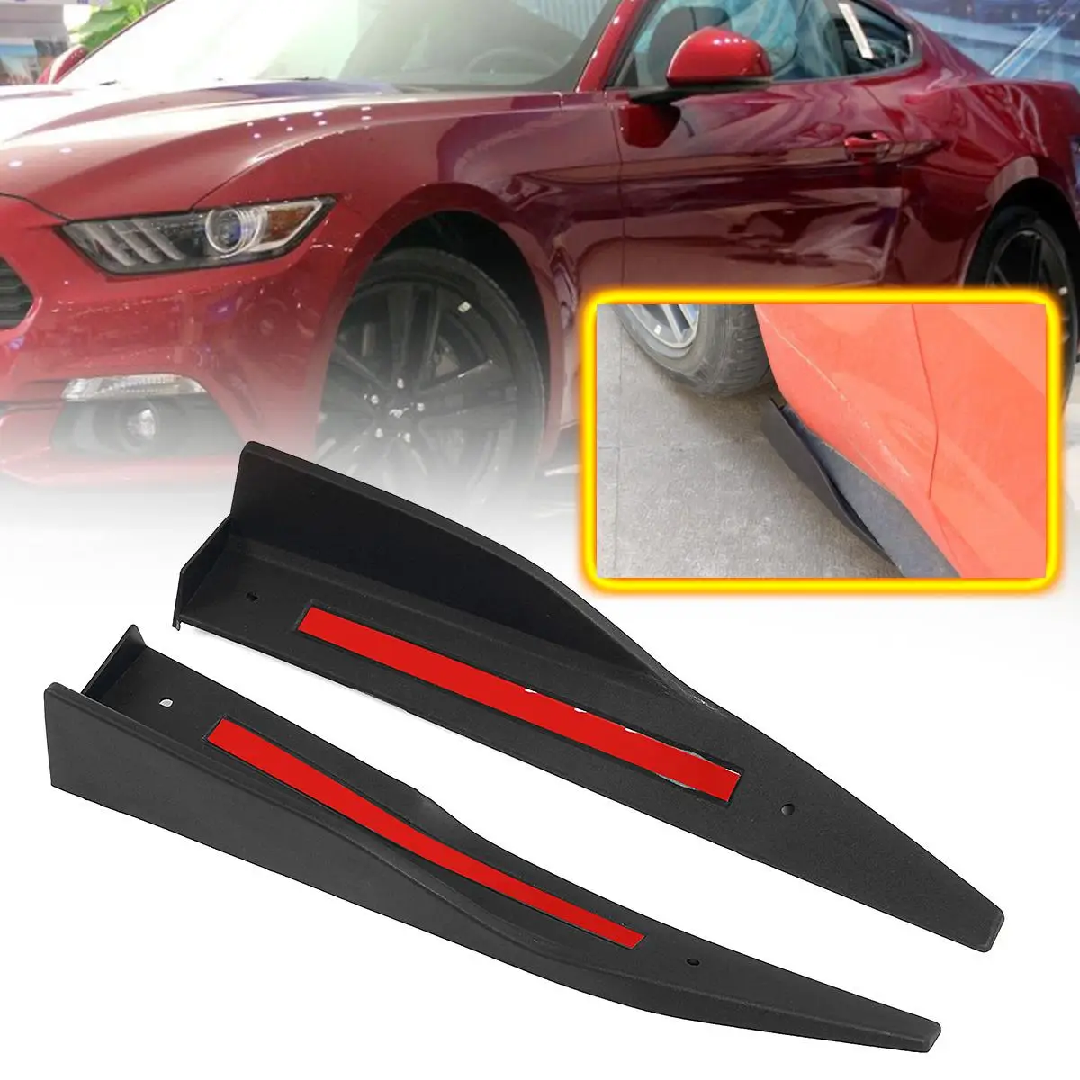 36cm 2PCS Car Side Skirt For Cars Extension Rocker Splitters Winglet ...