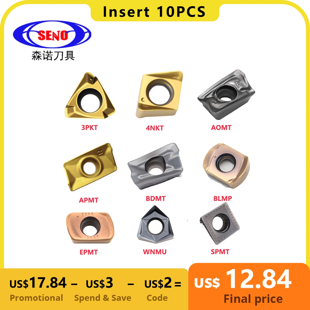 10PCS-End-Mill-Carbide-Inserts-Turning-Blade-Plate-Cutter-CNC-Lathe ...