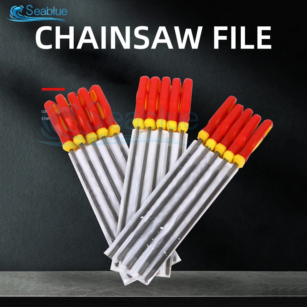 5Pcs Round High Carbon Steel Sharpening Chainsaw Saw Chain Files ...