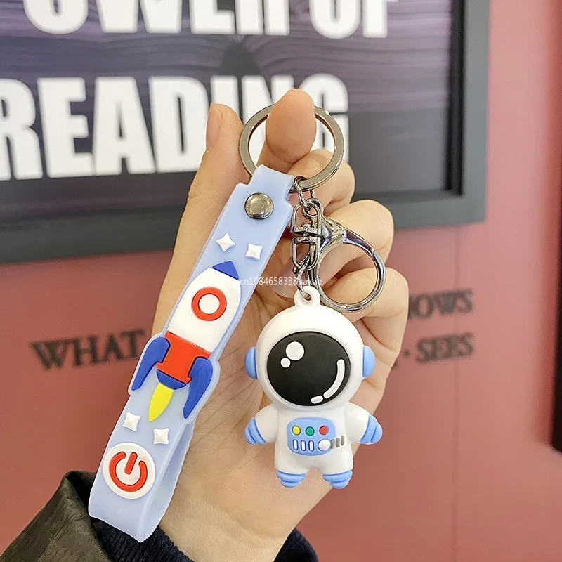1PCS PVC Cartoon Planet Tour Astronaut Keychain Cute Astronaut Couple ...