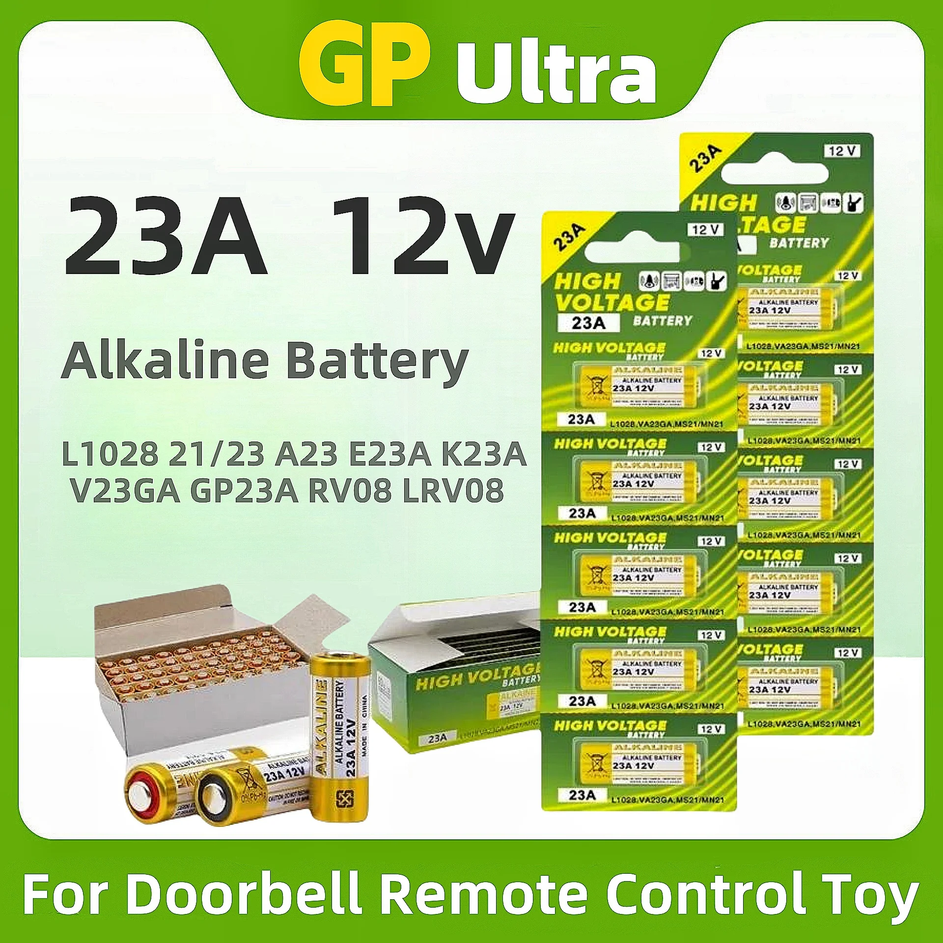 10PCS-23A-12V-Batteries-L1028-21-23-A23-E23A-K23A-V23GA-GP23A-RV08 ...