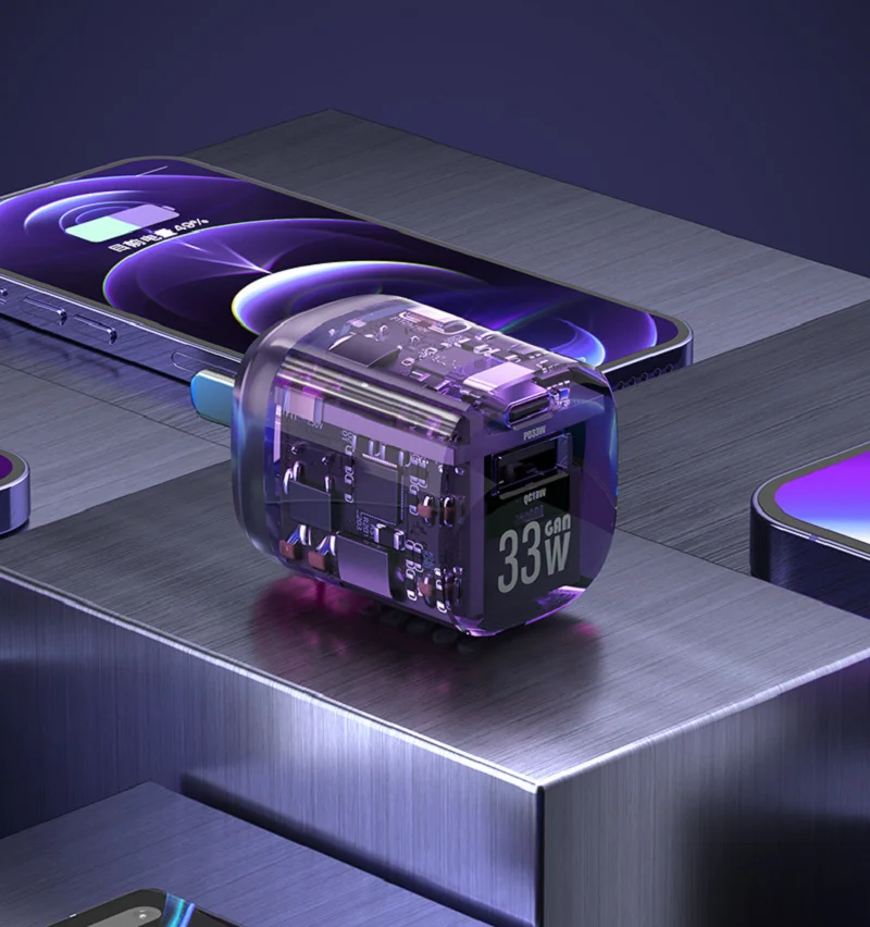 33W-GaN-Charger-Transparent-Punk-PD20W-Small-volume-Low-Temperature-US ...