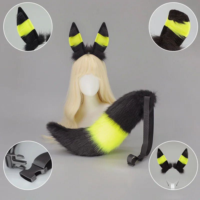 Game Anime Umbreon Cosplay Adult Unisex Ears Headband Furry ...