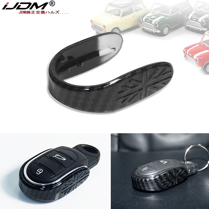 iJDM-Carbon-Fiber-Pattern-Key-Fob-Shell-Chain-Union-Jack-Decoration-for ...