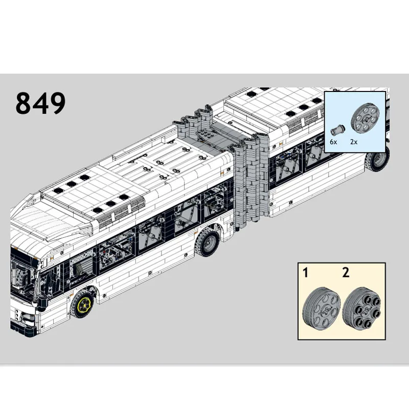 MOC-100374Neue Flyer XD60 Gelenkbus Transport Lkw Baustein Modell 5183 ...