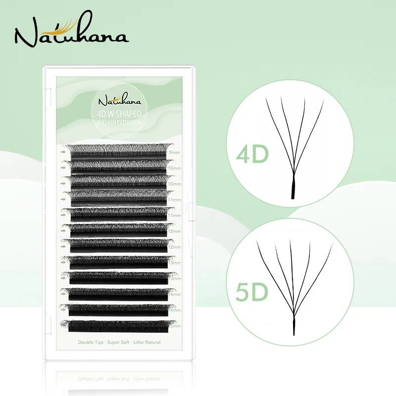 NATUHANA W-Shaped 4D 5D Volume Eyelash Extensions Premade Volume Fans W ...