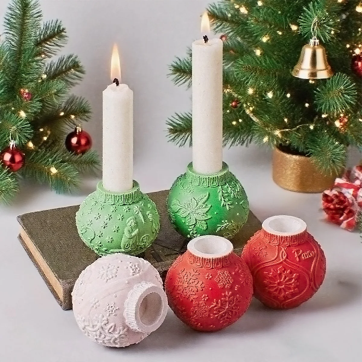 Portavelas de bola de linterna de Navidad 3D, molde de silicona DIY ...
