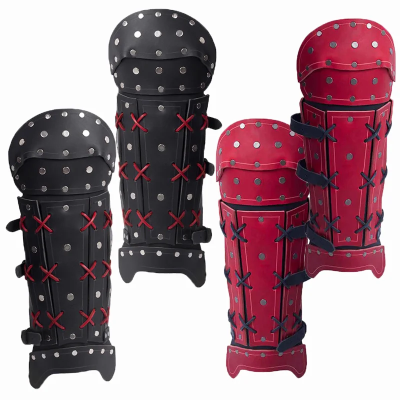 Medieval Samurai PU Leather Leg Armor Gaiters Viking Pirate Shoe Boot ...