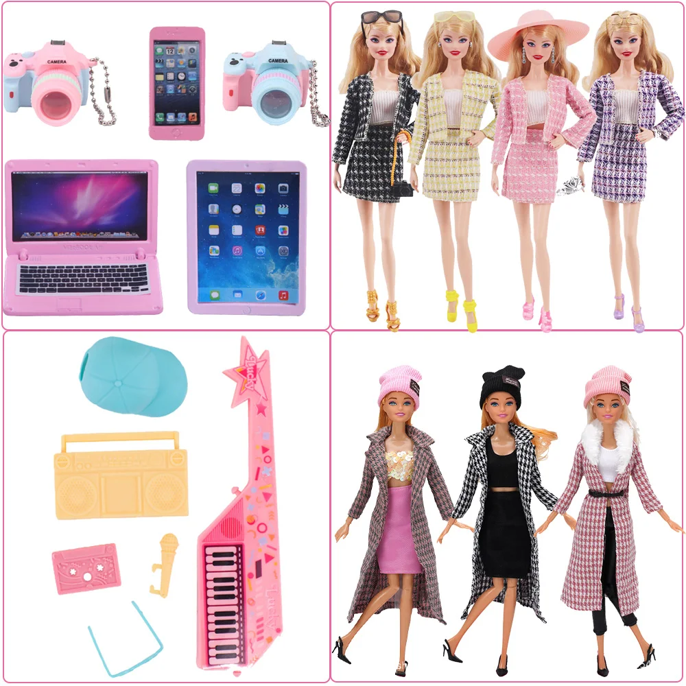 Doll-Clothes-Accessories-Miniature-Items-Camera-Computer-Phone-Organ ...