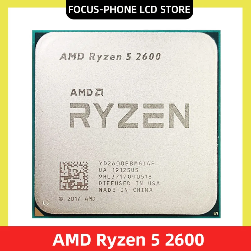 AMD Ryzen 5 2600 R5 2600 3.4 GHz Six-Core Twelve-Thread 65W CPU ...